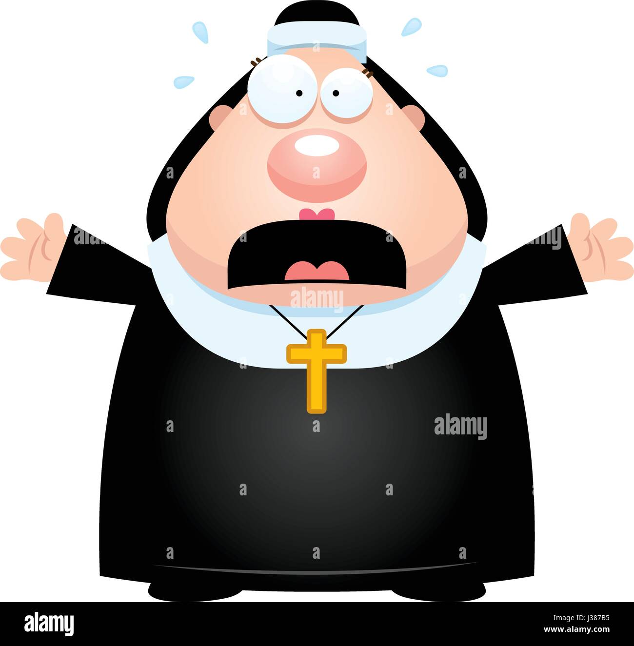 A cartoon illustration of a nun looking scared Stock Vector Image & Art ...