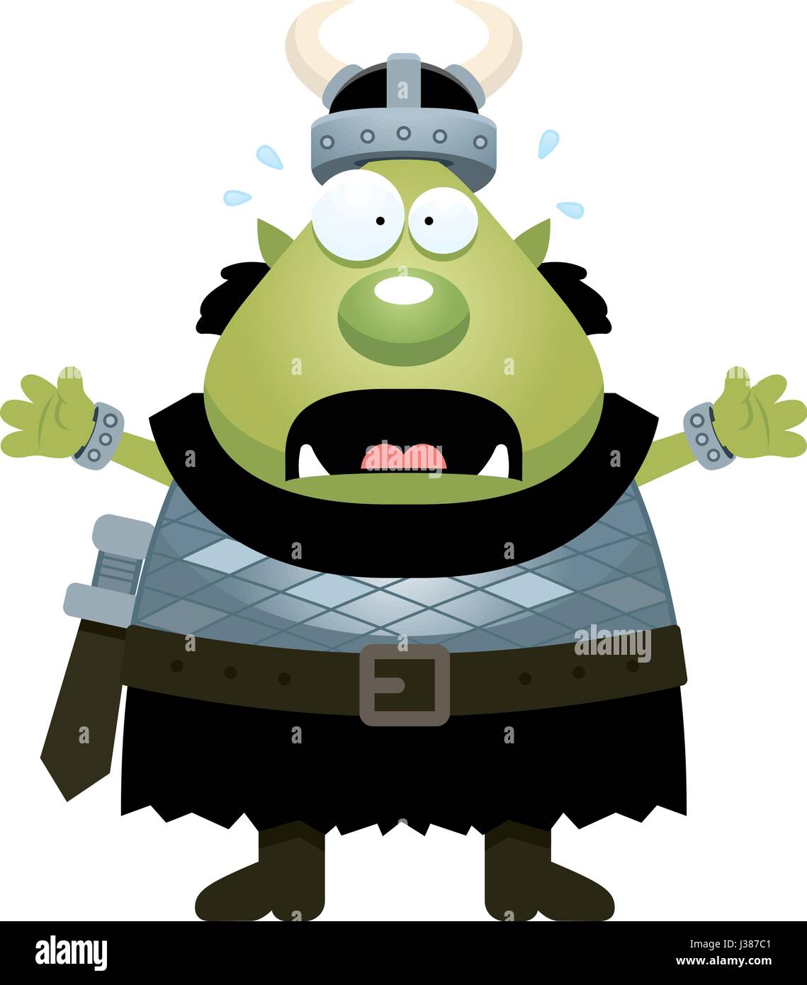 A cartoon illustration of an orc looking scared Stock Vector Image ...