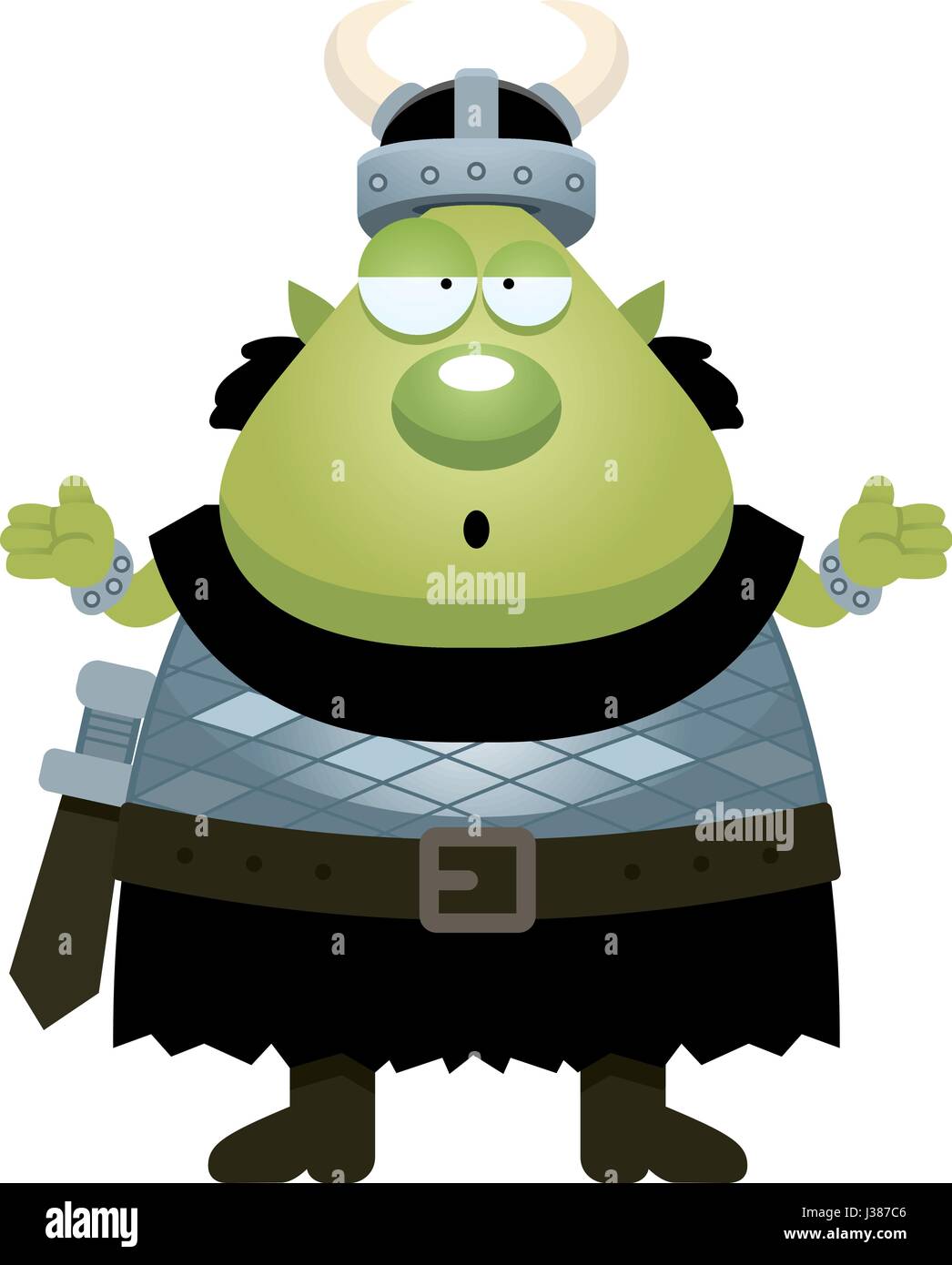A cartoon illustration of an orc looking confused Stock Vector Image ...