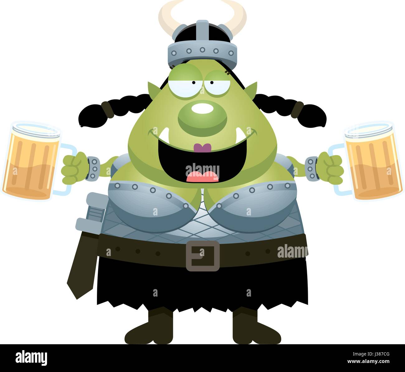 A cartoon illustration of an orc drinking beer Stock Vector Image & Art ...