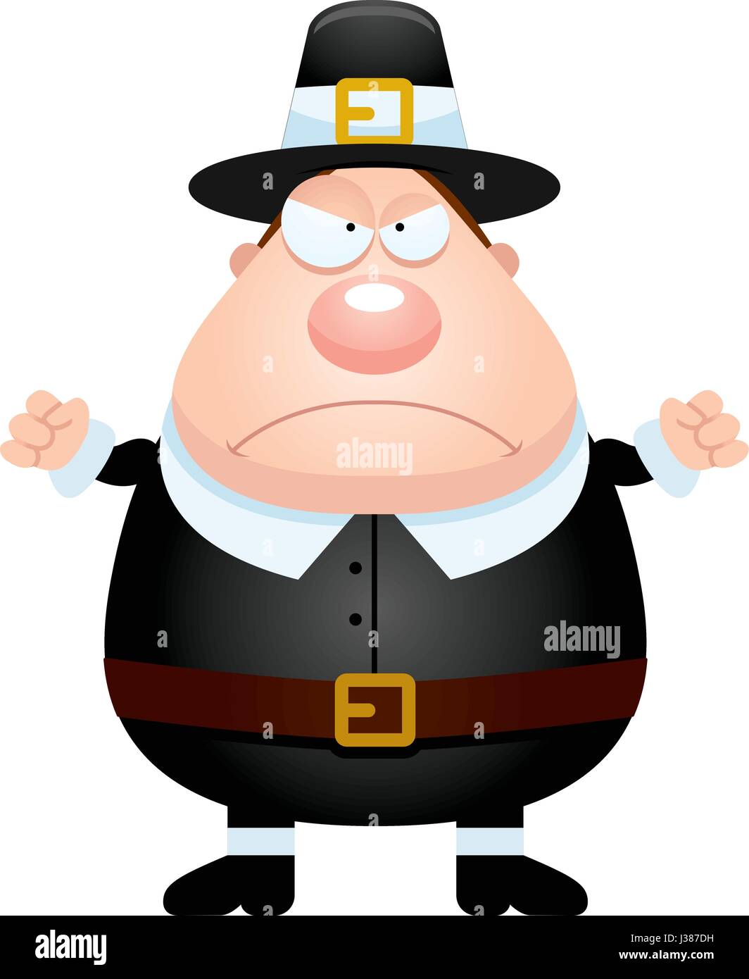 A cartoon illustration of a pilgrim looking angry Stock Vector Image ...