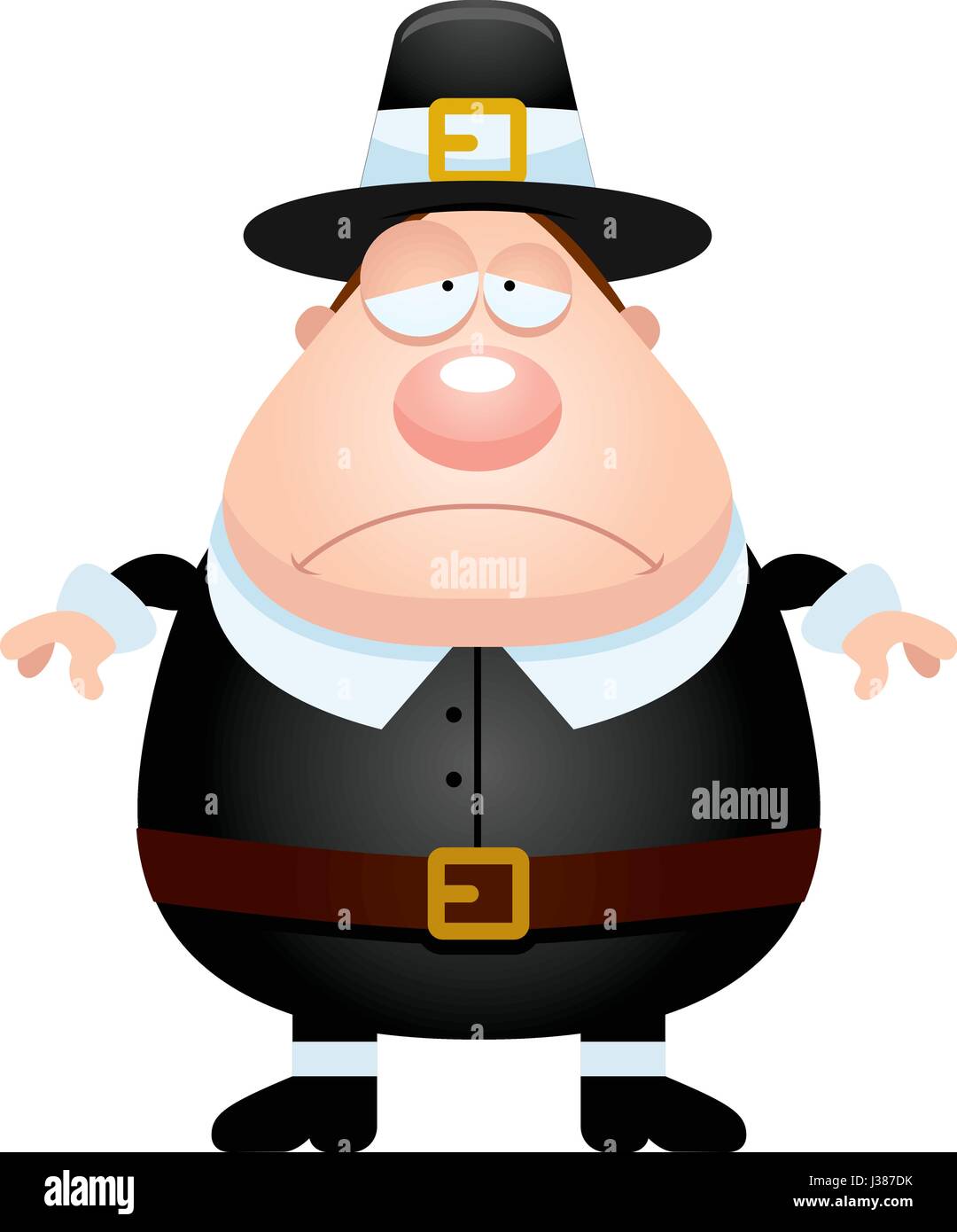 A cartoon illustration of a pilgrim looking sad Stock Vector Image ...