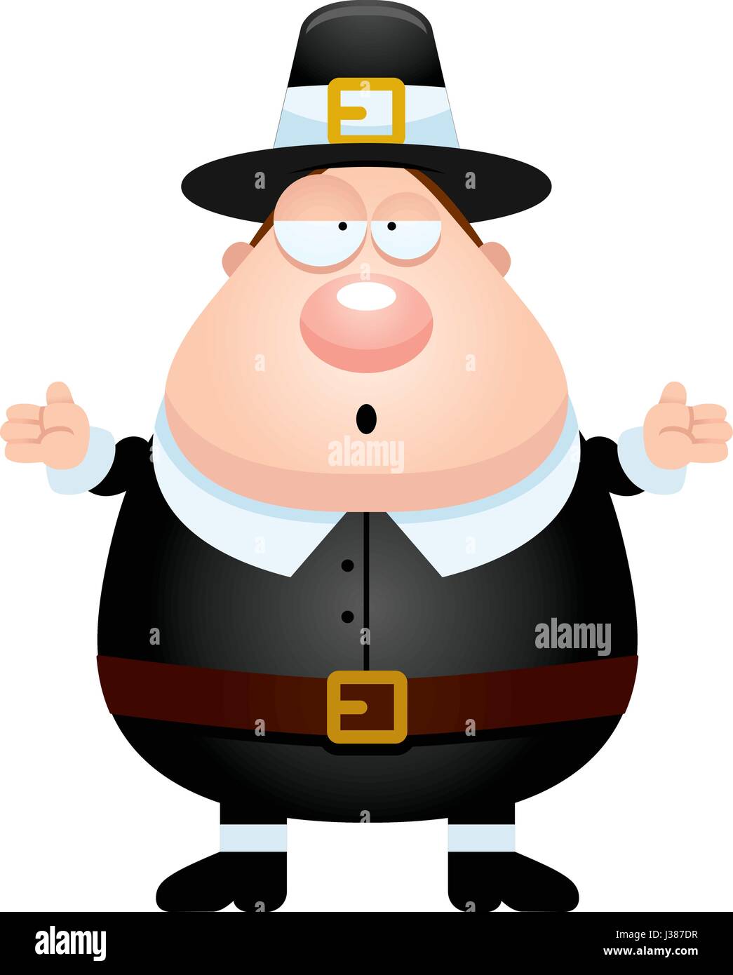 A cartoon illustration of a pilgrim looking confused Stock Vector Image ...