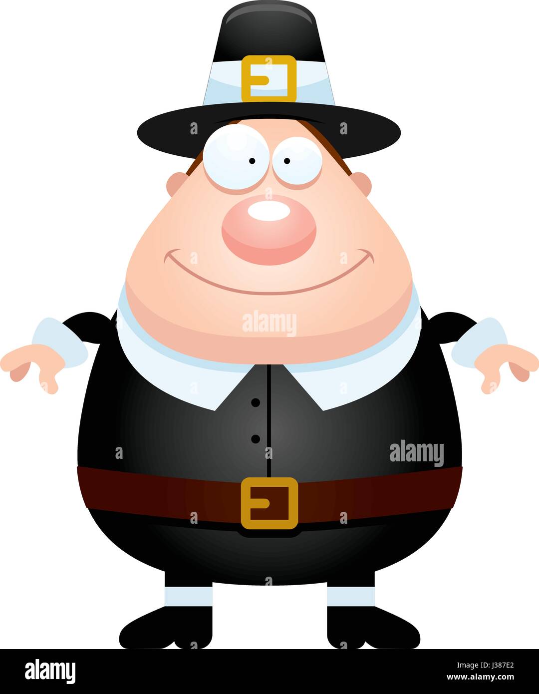 A cartoon illustration of a pilgrim looking happy Stock Vector Image ...