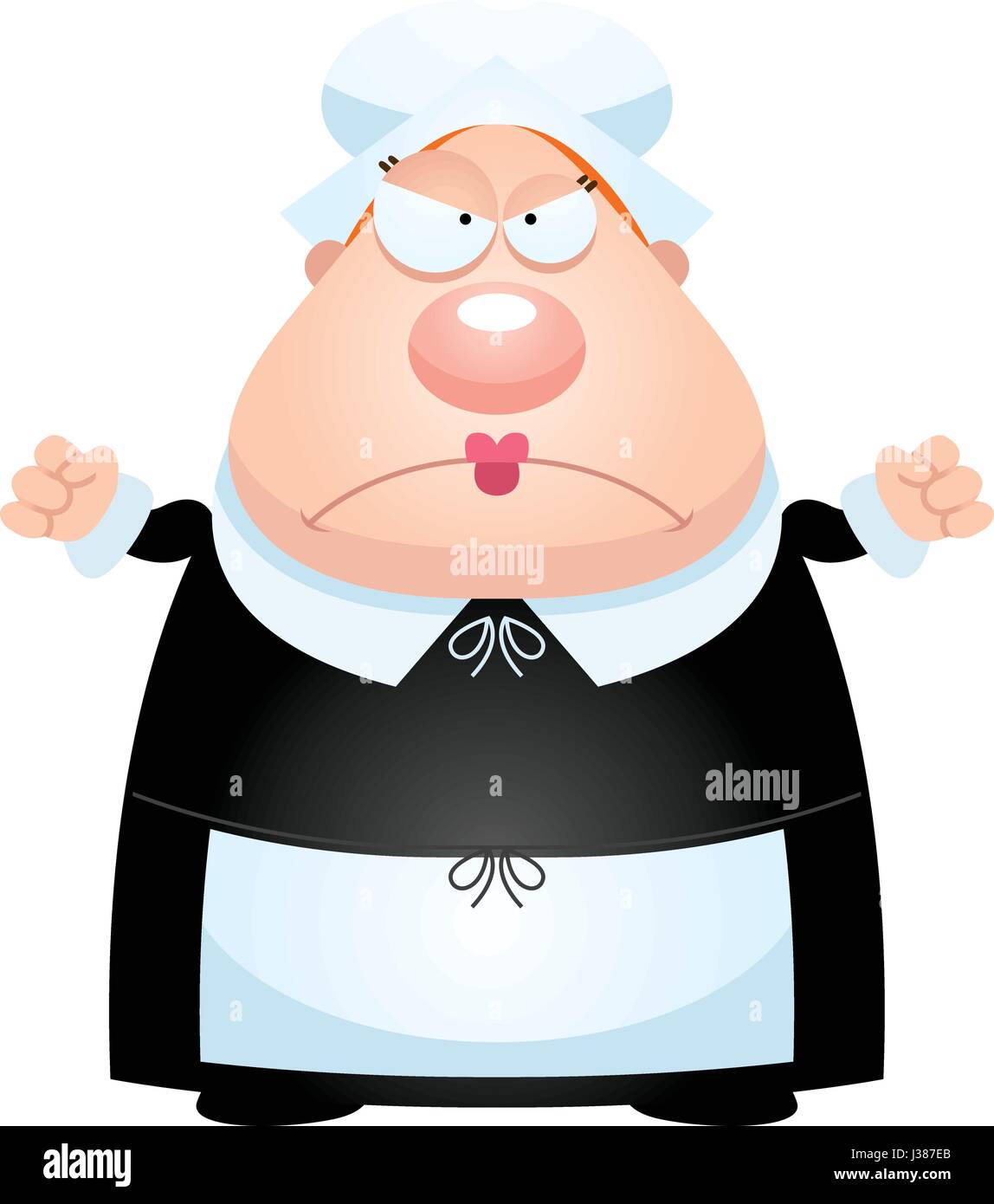 A cartoon illustration of a pilgrim looking angry Stock Vector Image ...