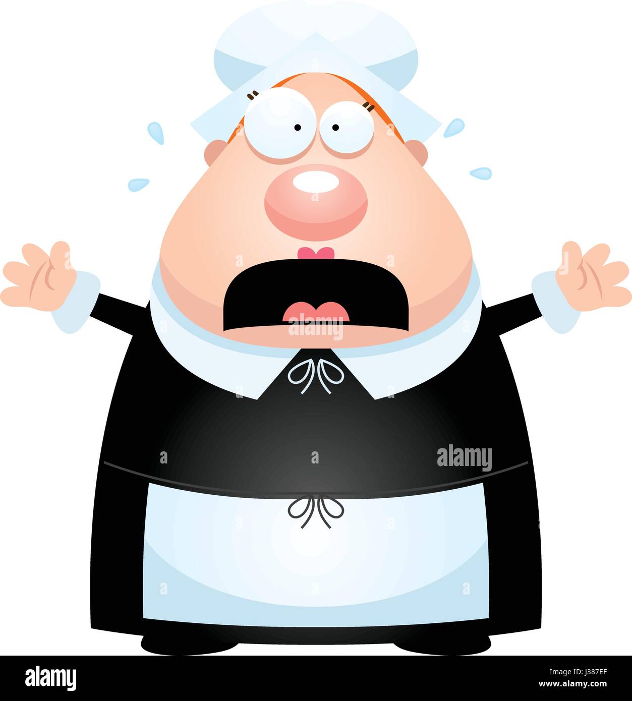 A cartoon illustration of a pilgrim looking scared Stock Vector Image ...