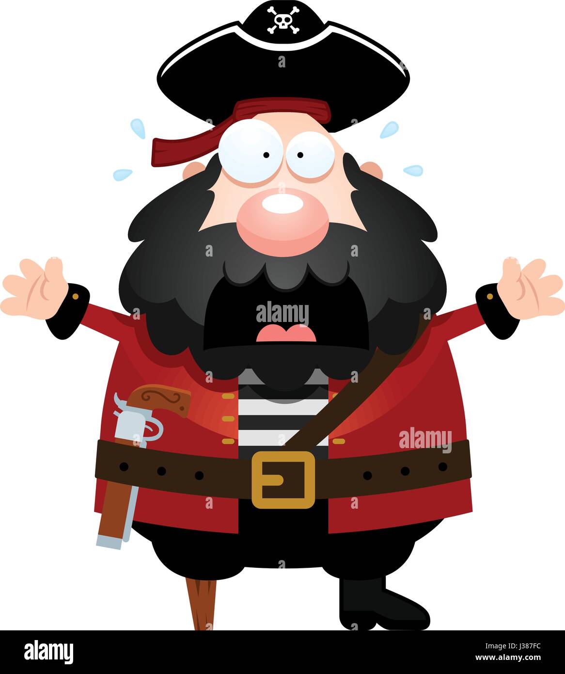 A cartoon illustration of a pirate looking scared Stock Vector Image ...