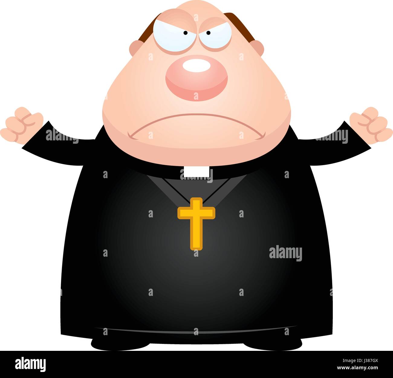 A cartoon illustration of a priest looking angry Stock Vector Image ...