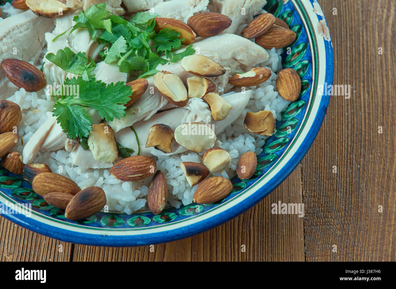 Lebanese Chicken and Rice - Fatet Dajaj Stock Photo - Alamy