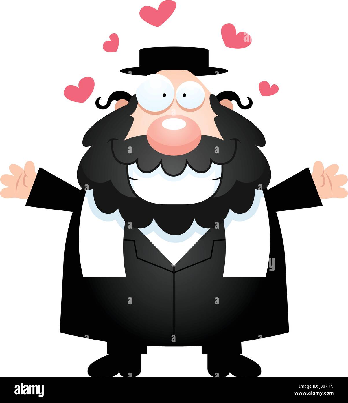 A cartoon illustration of a rabbi ready to give a hug Stock Vector ...