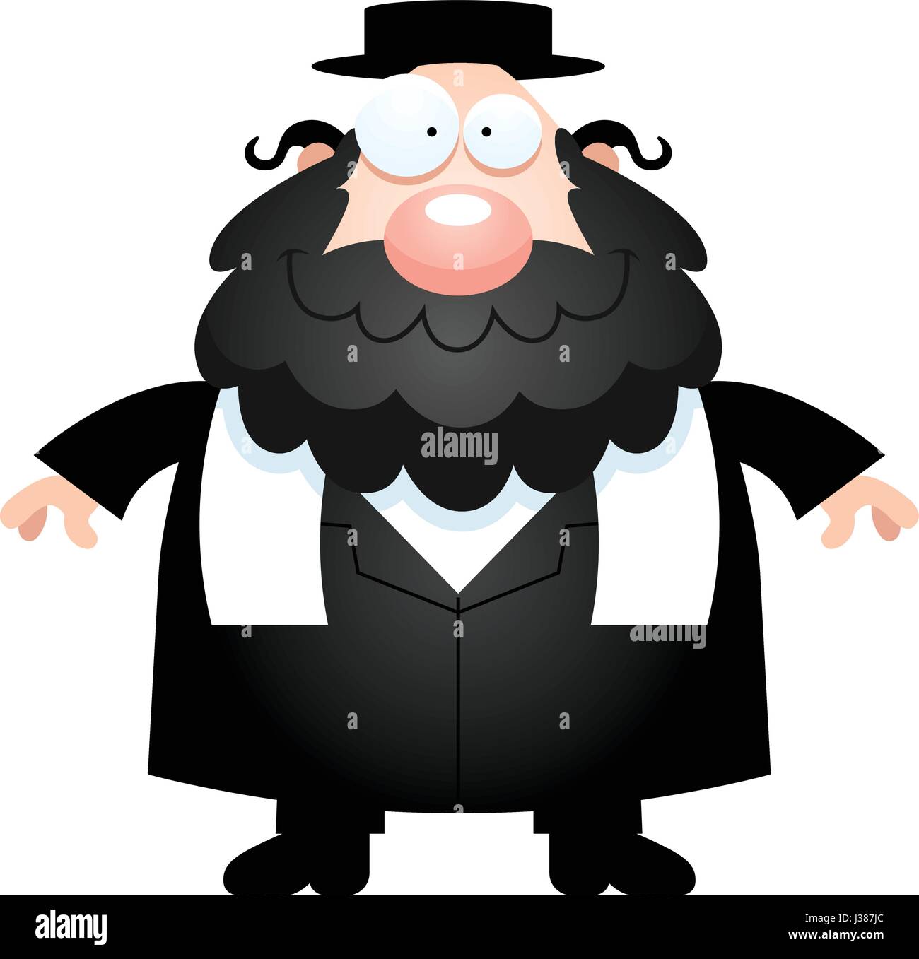 A cartoon illustration of a rabbi looking happy Stock Vector Image ...