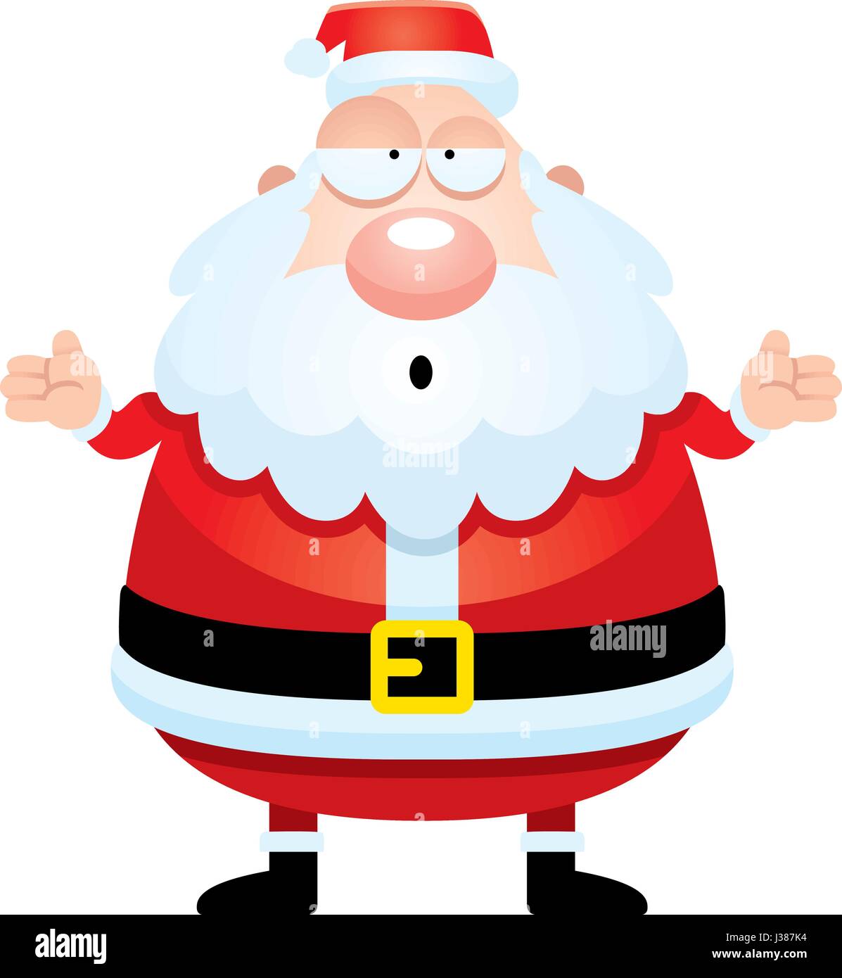 A cartoon illustration of Santa Claus looking confused Stock Vector ...