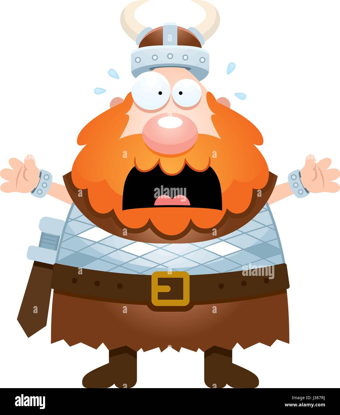 A cartoon illustration of a Viking looking scared Stock Vector Image ...