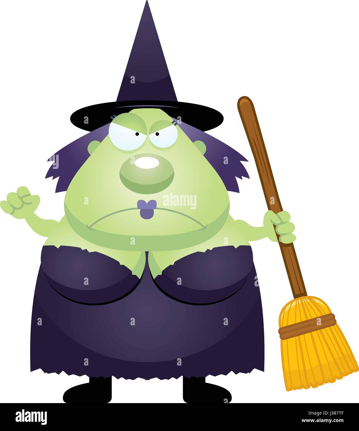 A cartoon illustration of a witch looking angry Stock Vector Image ...