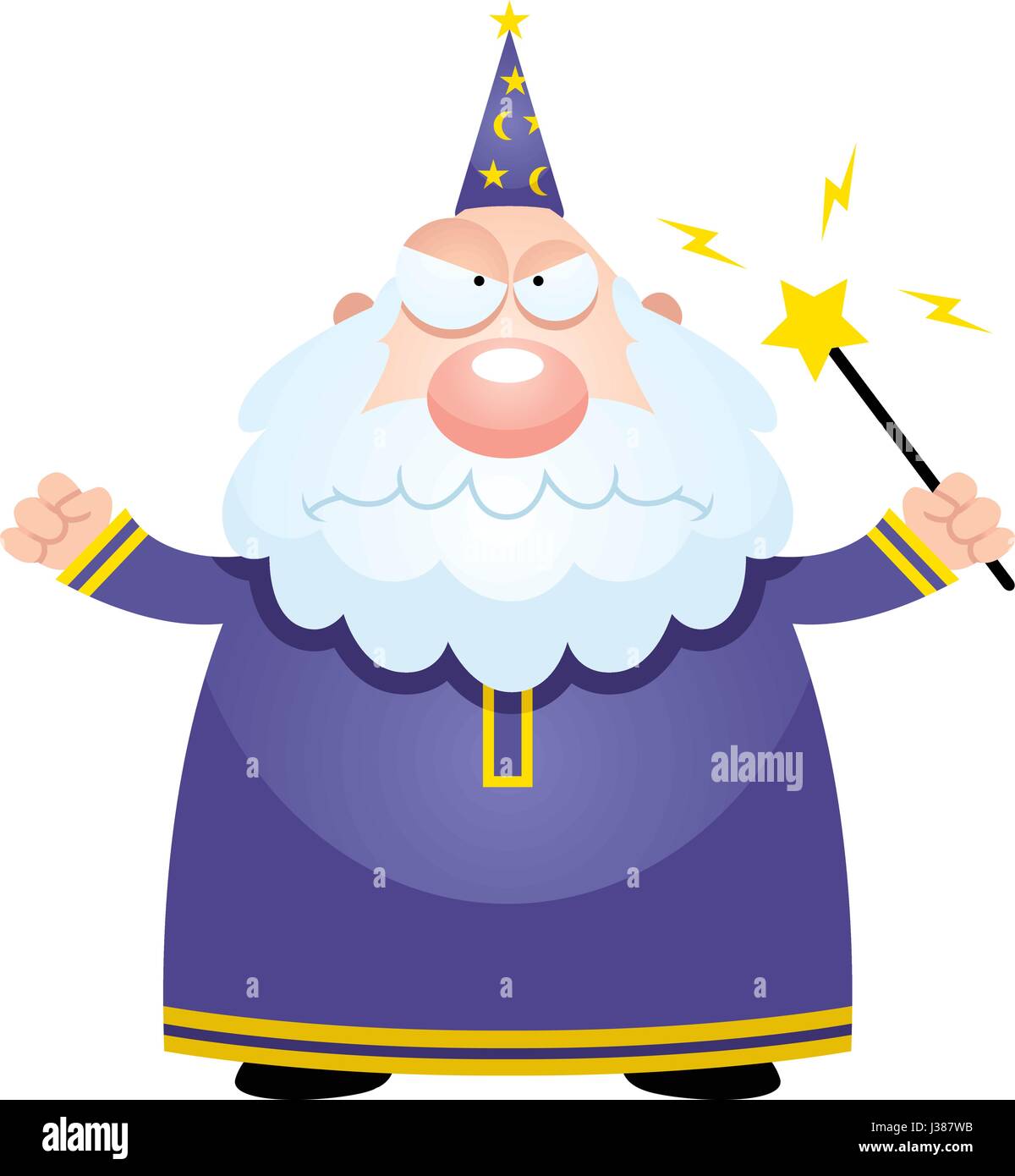 A cartoon illustration of a wizard looking angry Stock Vector Image ...