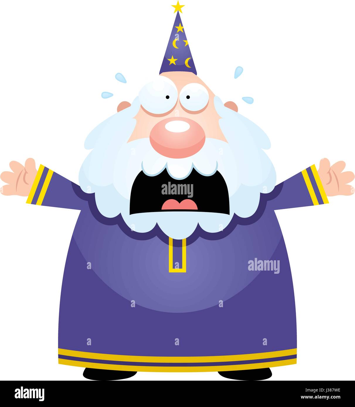 A cartoon illustration of a wizard looking scared Stock Vector Image ...