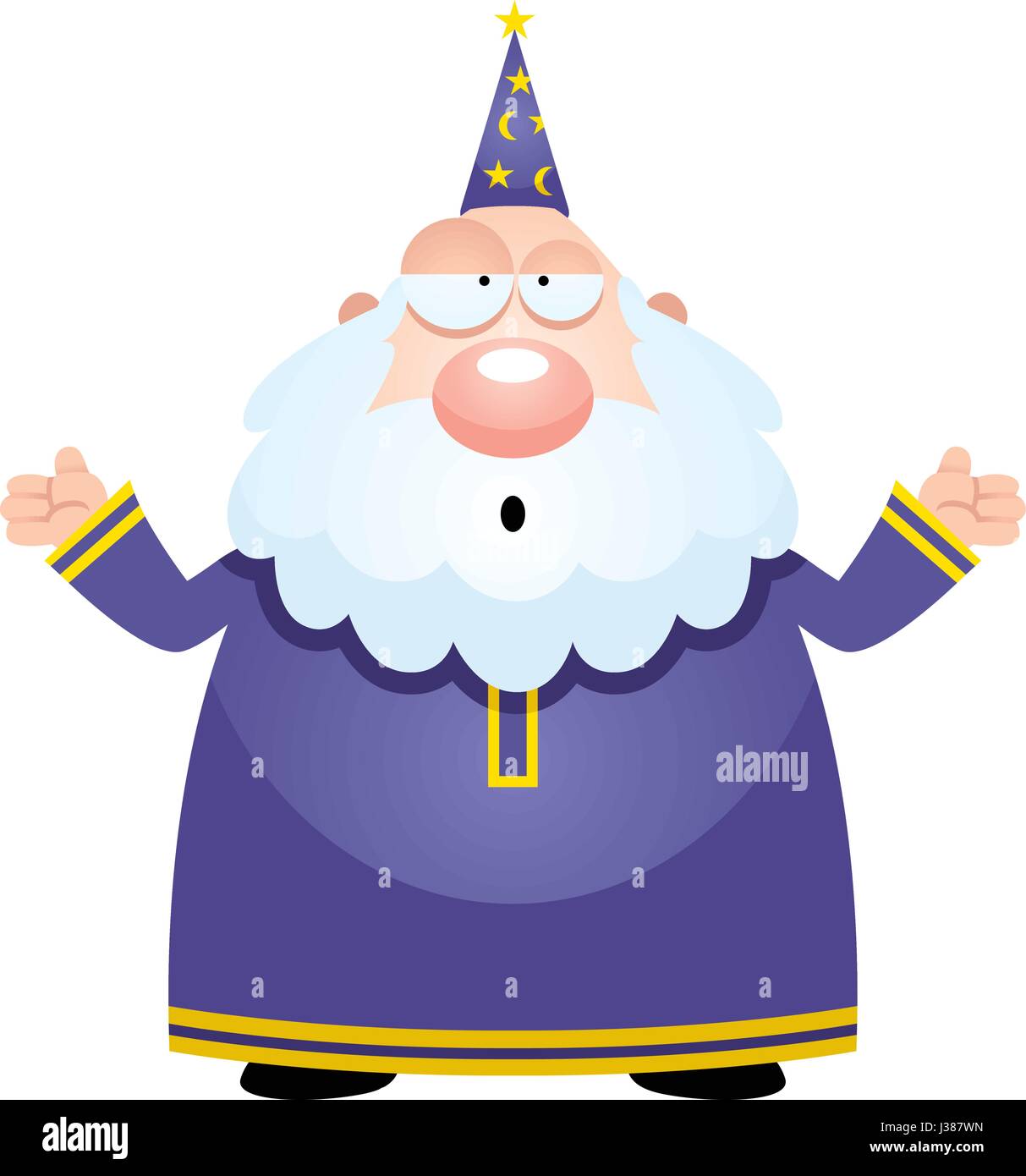 A cartoon illustration of a wizard looking confused Stock Vector Image ...