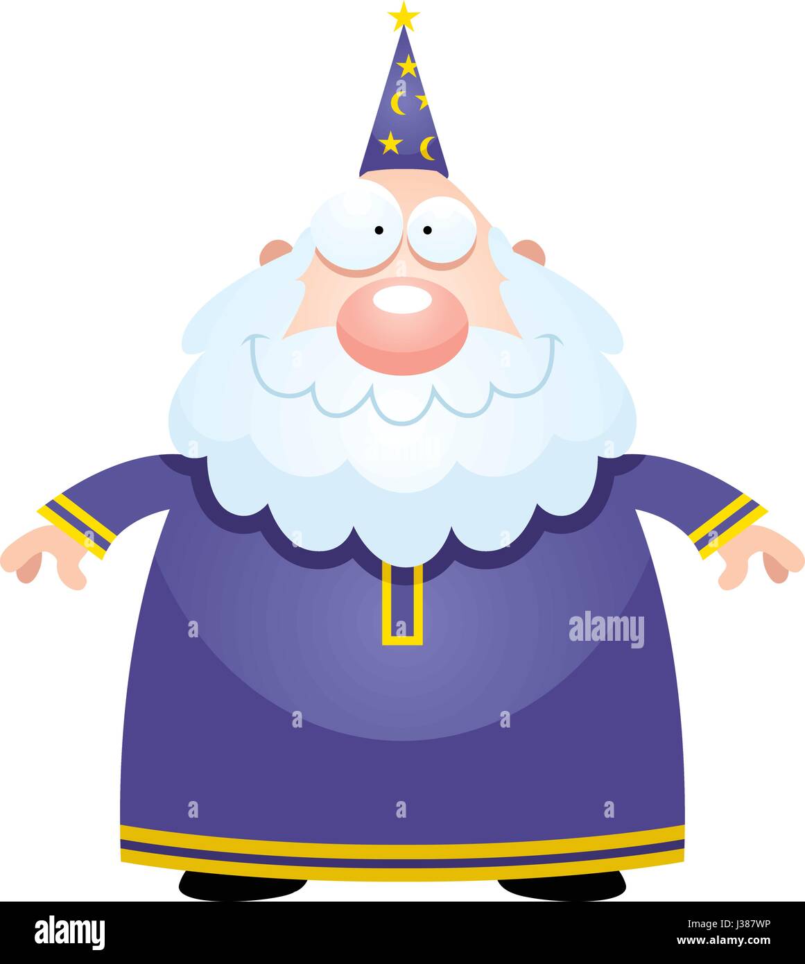 A cartoon illustration of a wizard looking happy Stock Vector Image ...
