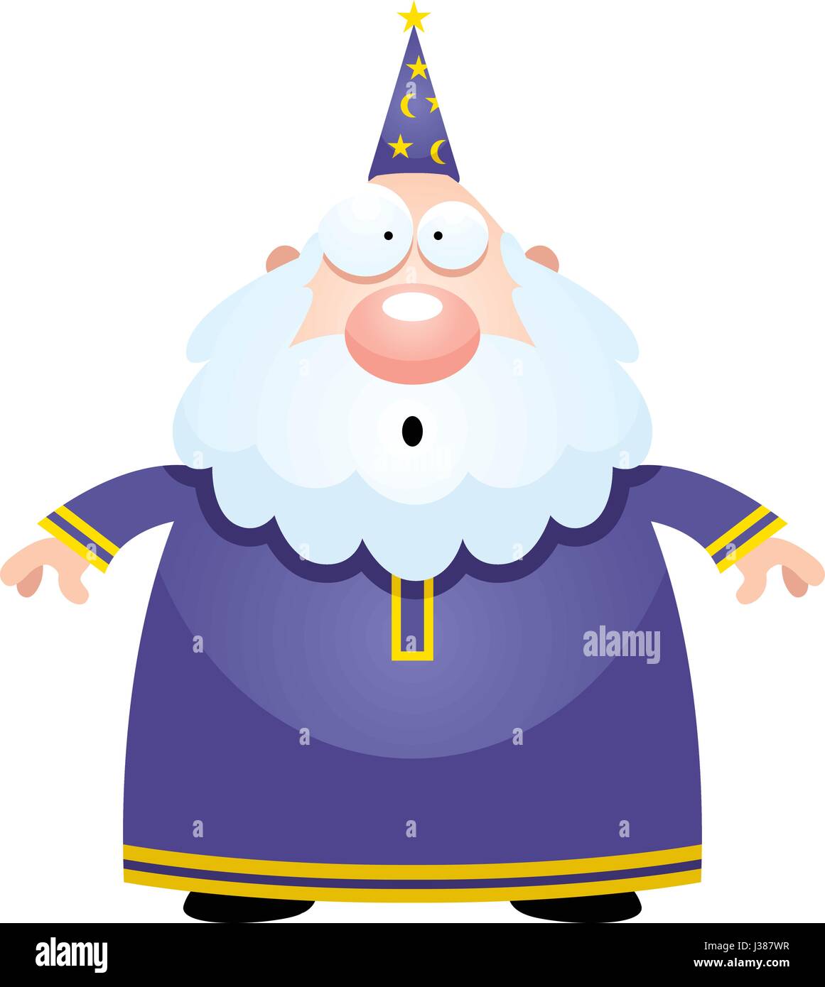 A cartoon illustration of a wizard looking surprised Stock Vector Image ...