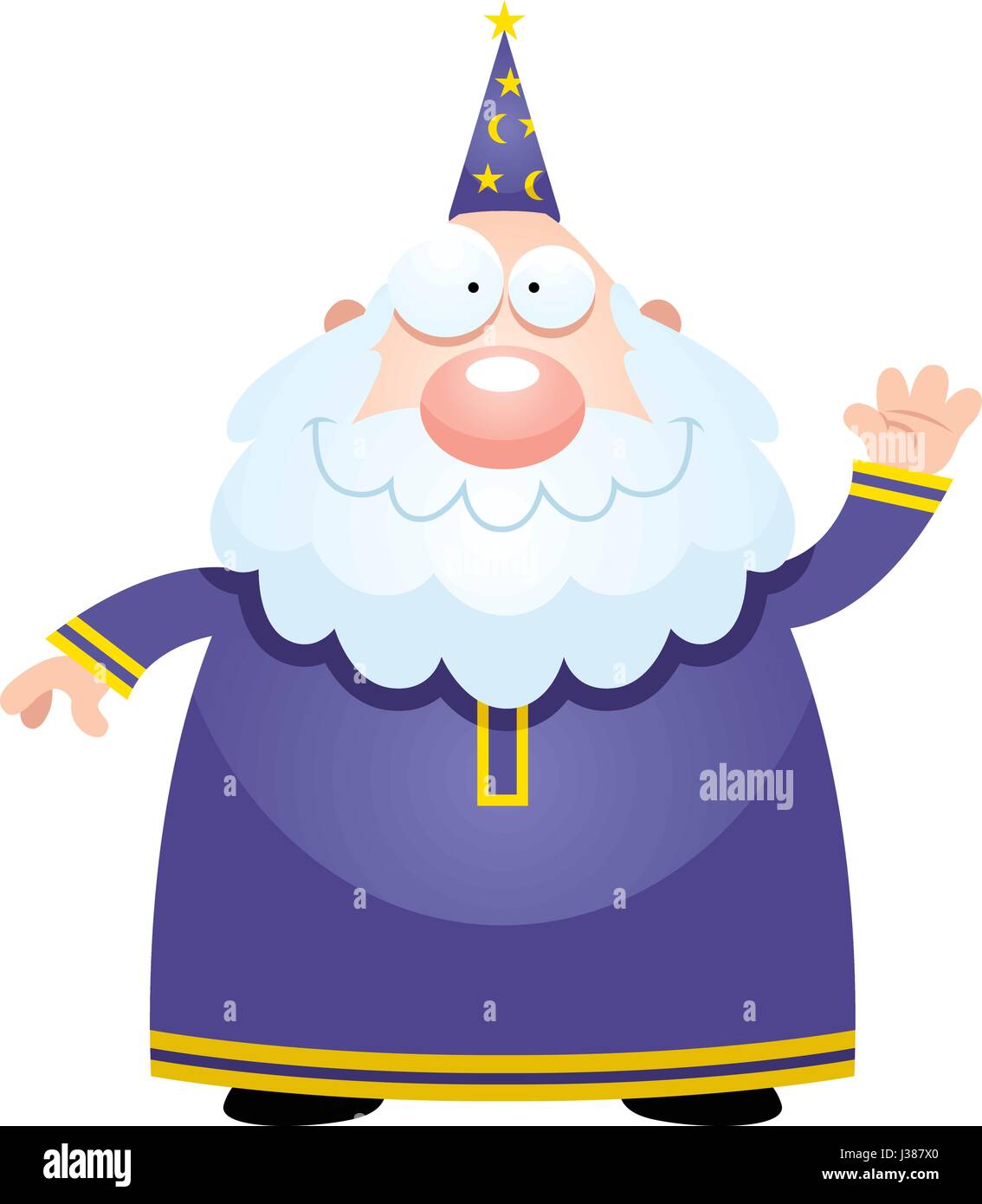 A cartoon illustration of a wizard waving Stock Vector Image & Art - Alamy