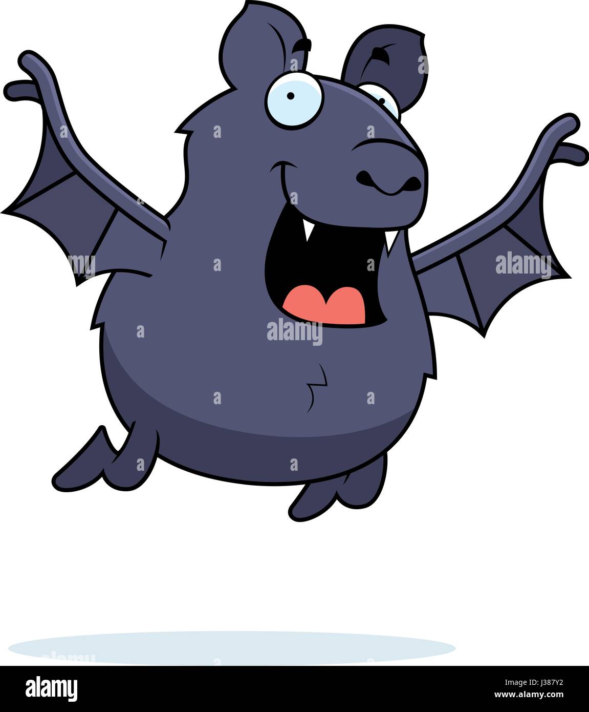 An illustration of a cartoon bat flying and smiling Stock Vector Image ...
