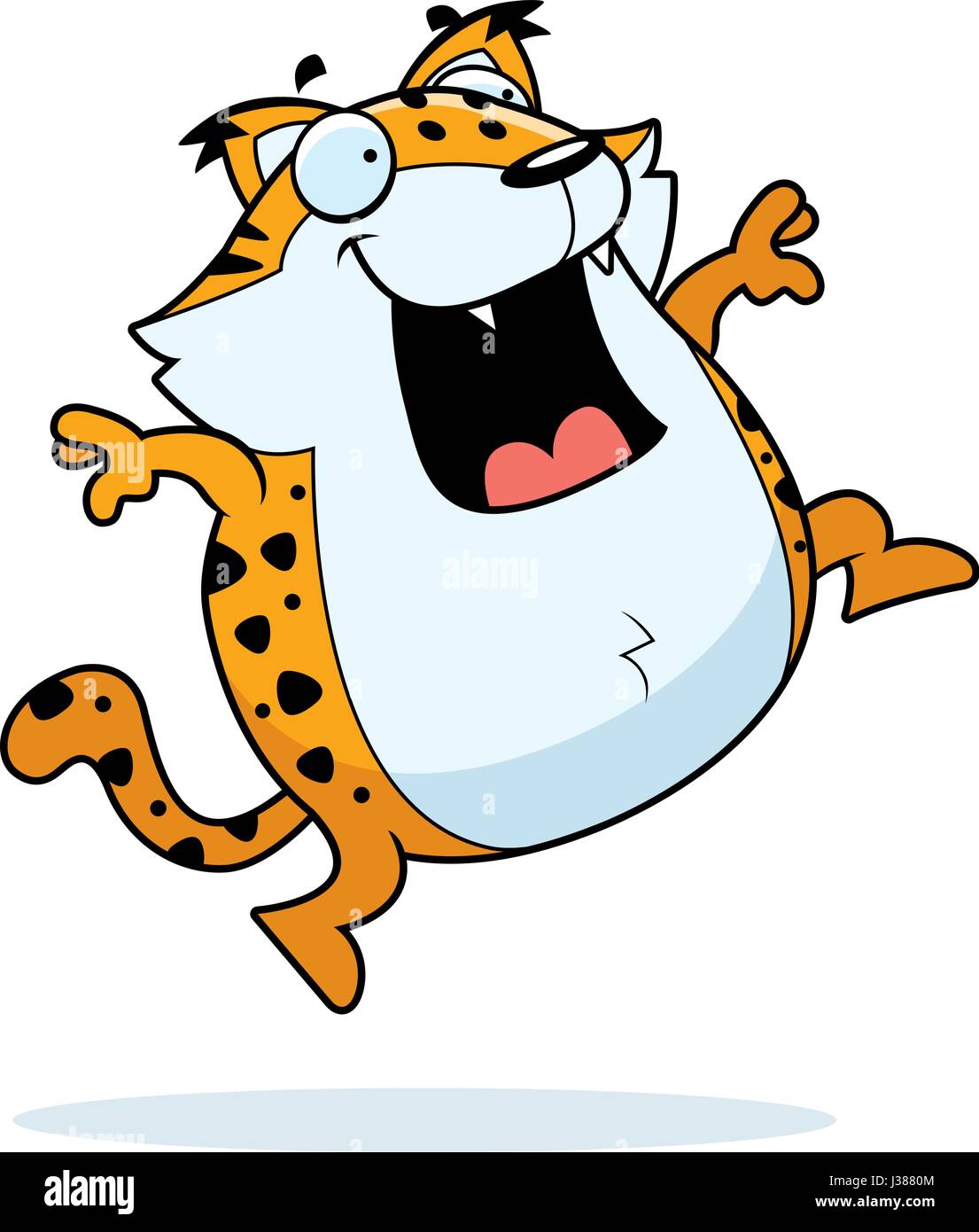 A happy cartoon bobcat jumping and smiling Stock Vector Image & Art - Alamy