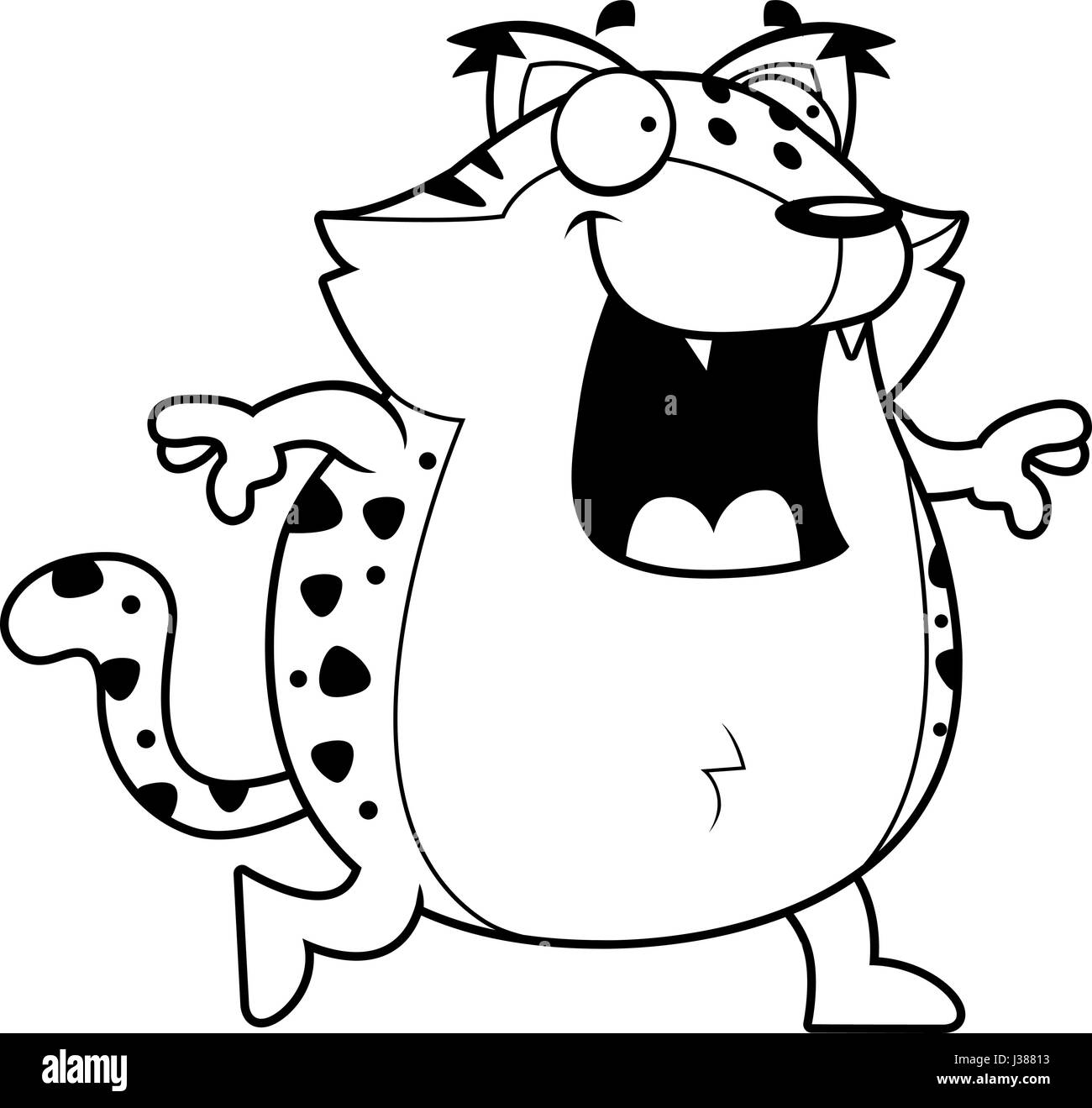 A happy cartoon bobcat walking and smiling Stock Vector Image & Art - Alamy