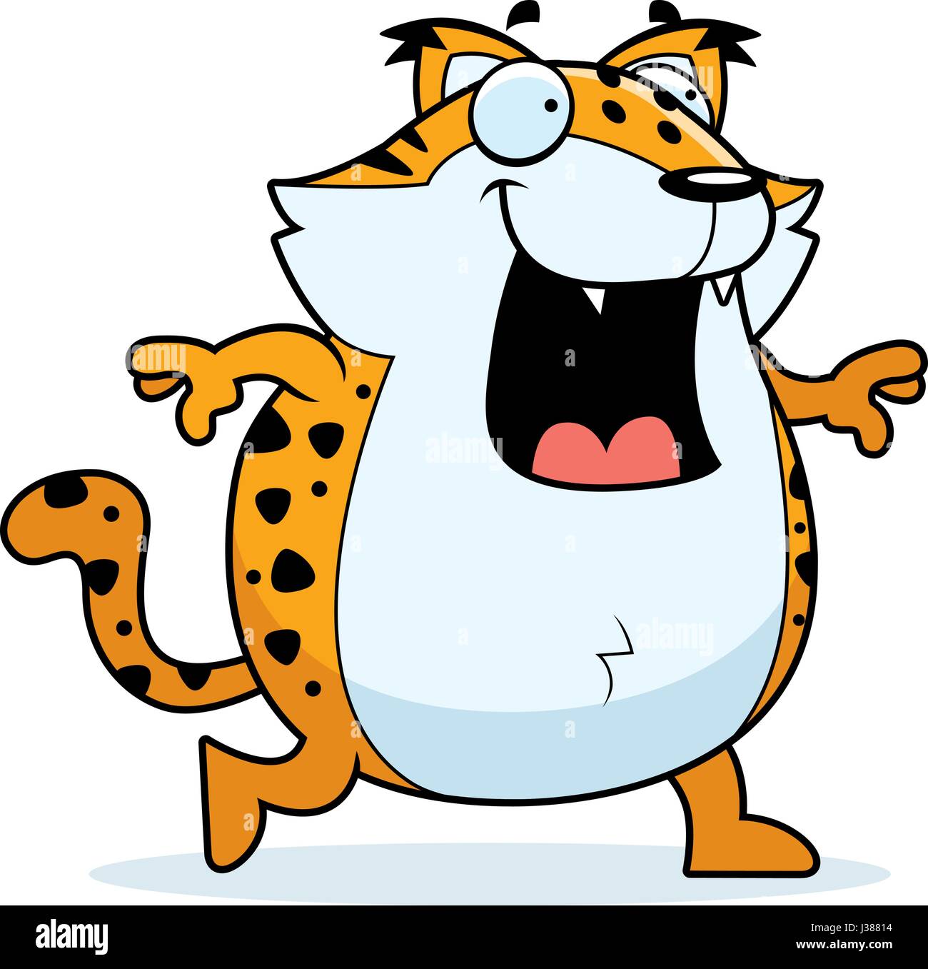 A happy cartoon bobcat walking and smiling Stock Vector Image & Art - Alamy