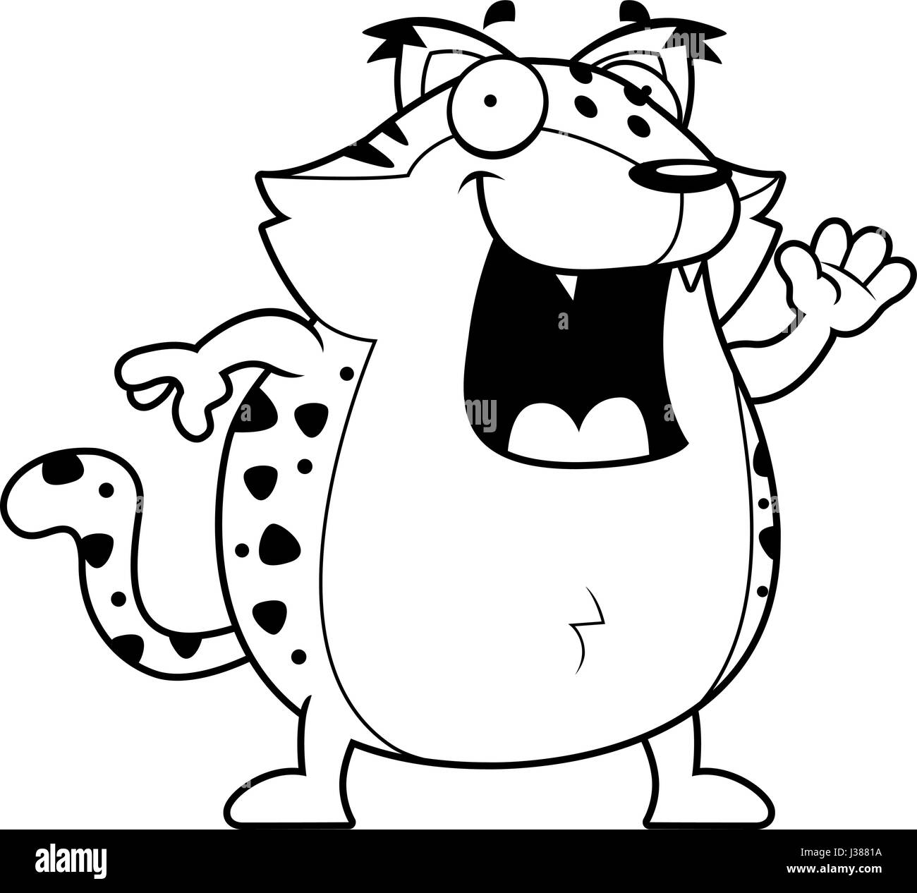 A happy cartoon bobcat waving and smiling Stock Vector Image & Art - Alamy