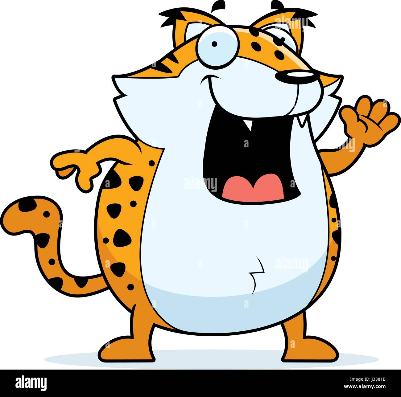 A happy cartoon bobcat waving and smiling Stock Vector Image & Art - Alamy