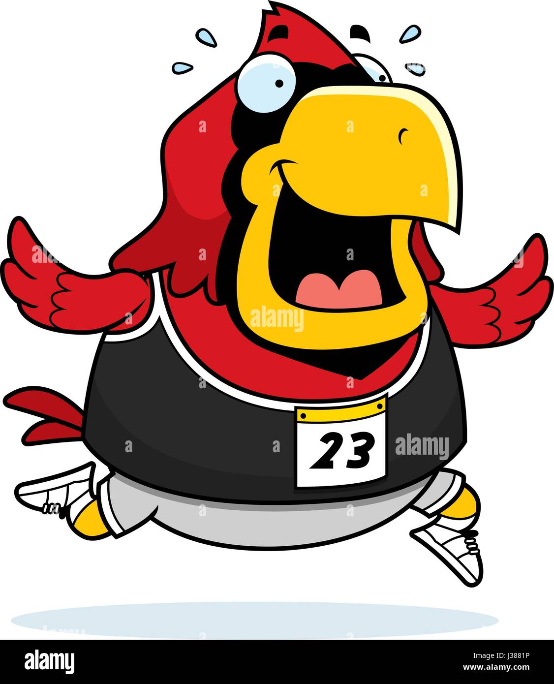 A happy cartoon cardinal running in a race Stock Vector Image & Art - Alamy