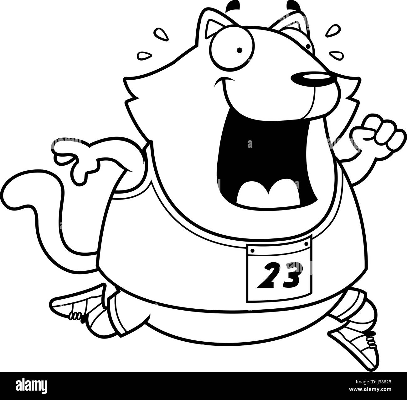 A happy cartoon cat running in a race Stock Vector Image & Art - Alamy