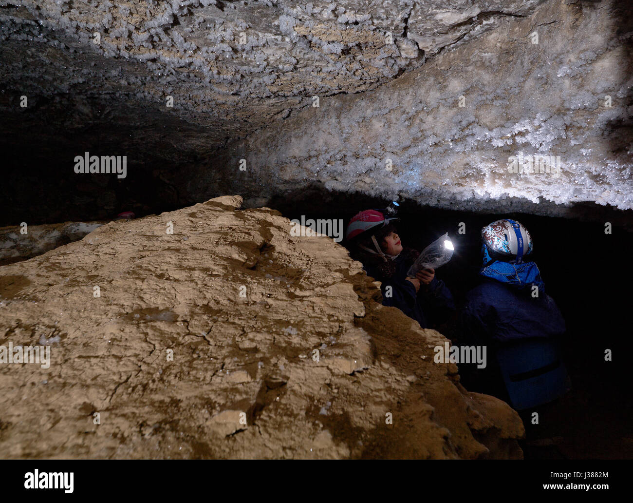 Ice stalactites. Cave in the Pinega region .Arhangelsk region Stock ...