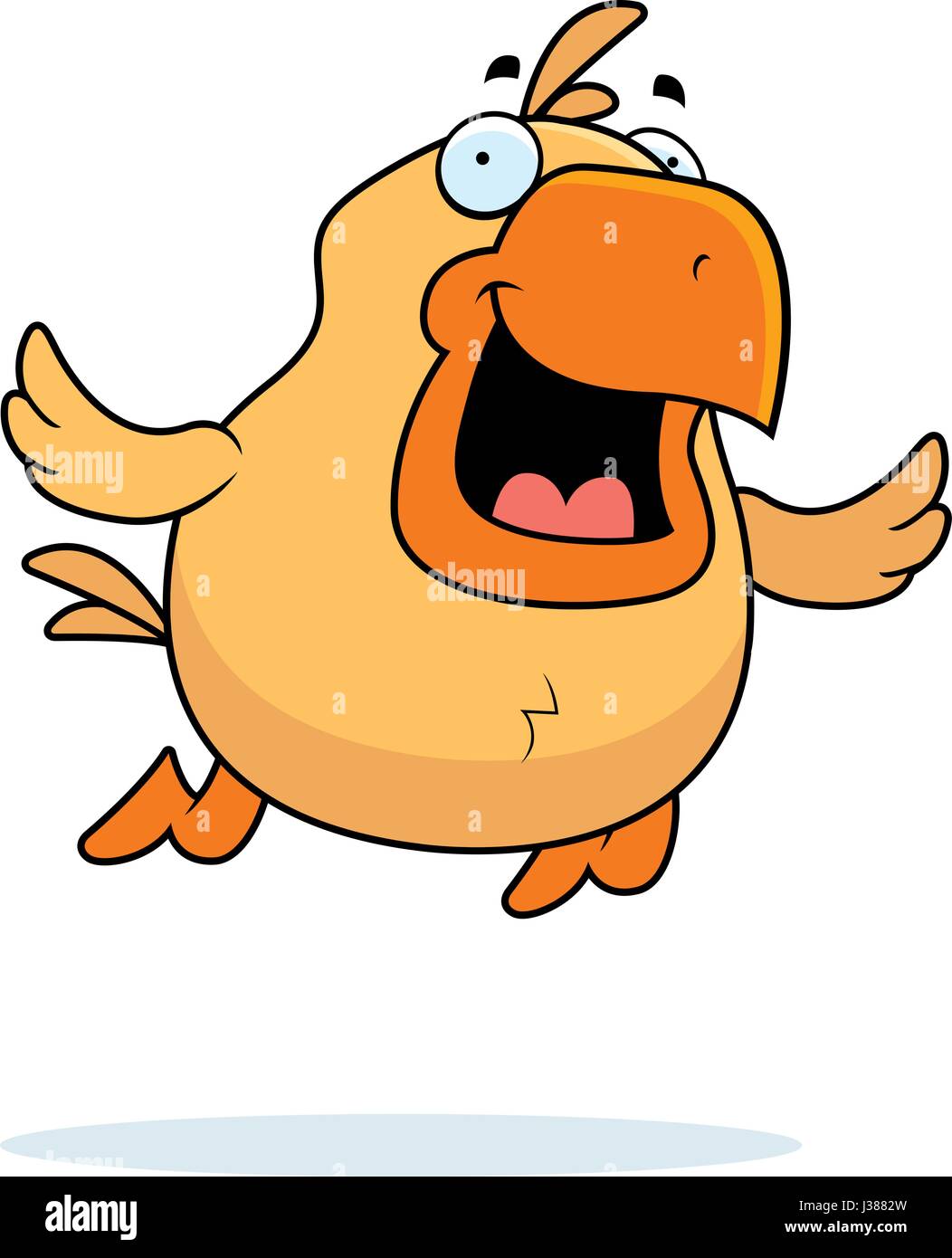 An illustration of a cartoon chicken flying and smiling Stock Vector ...