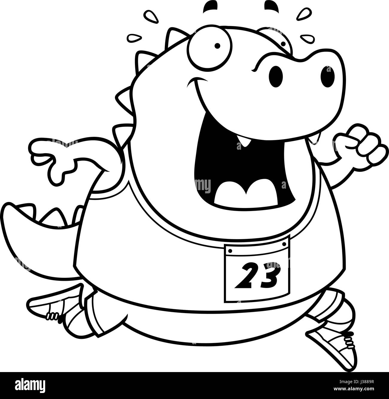 A happy cartoon lizard running in a race Stock Vector Image & Art - Alamy