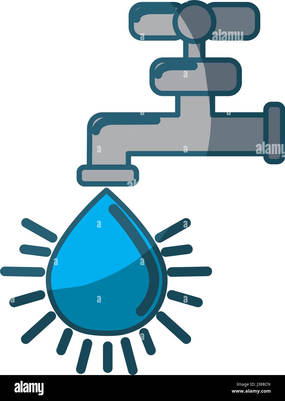blue faucet with drop of water icon Stock Vector Image & Art - Alamy