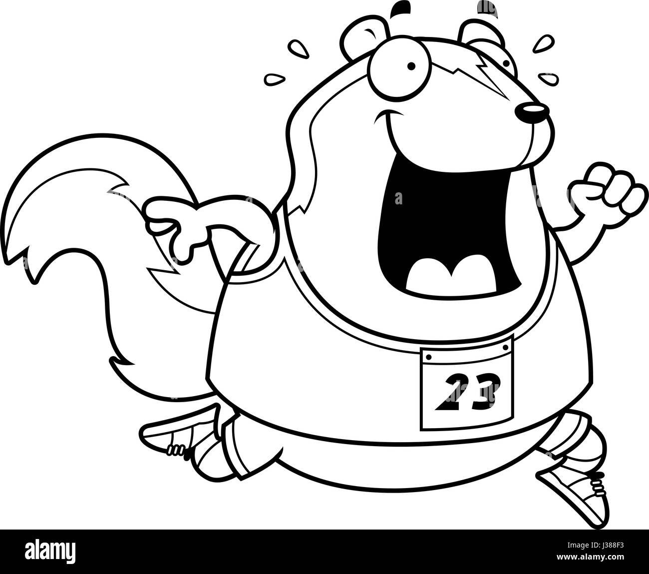 A happy cartoon skunk running in a race Stock Vector Image & Art - Alamy