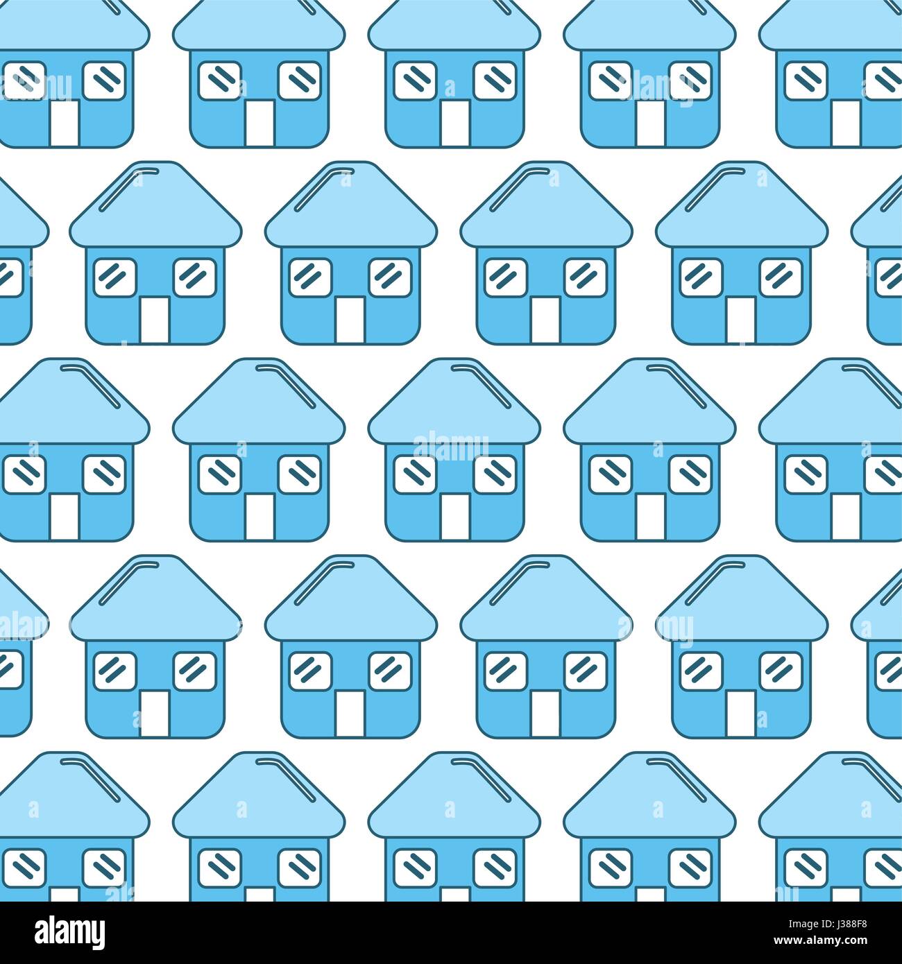 blue house with door, roof and windows background Stock Vector Image ...