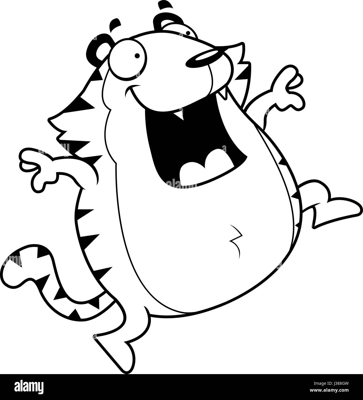 A happy cartoon tiger jumping and smiling Stock Vector Image & Art - Alamy