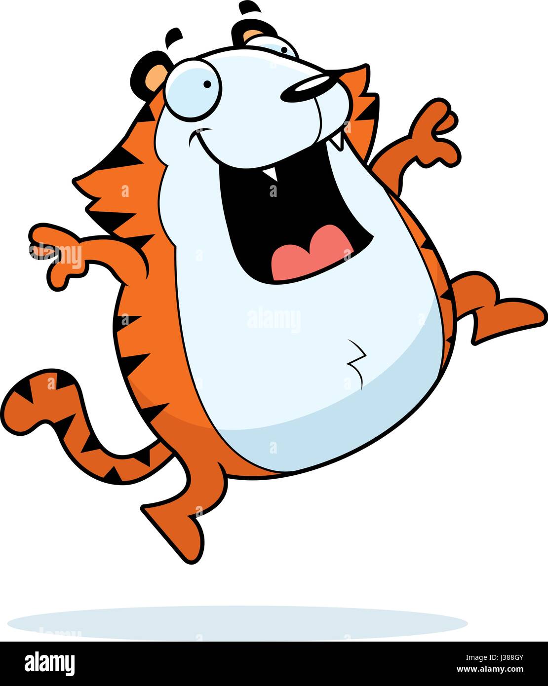 A happy cartoon tiger jumping and smiling Stock Vector Image & Art - Alamy