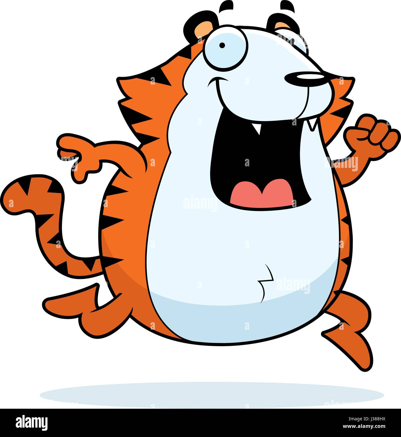 A happy cartoon tiger running and smiling Stock Vector Image & Art - Alamy
