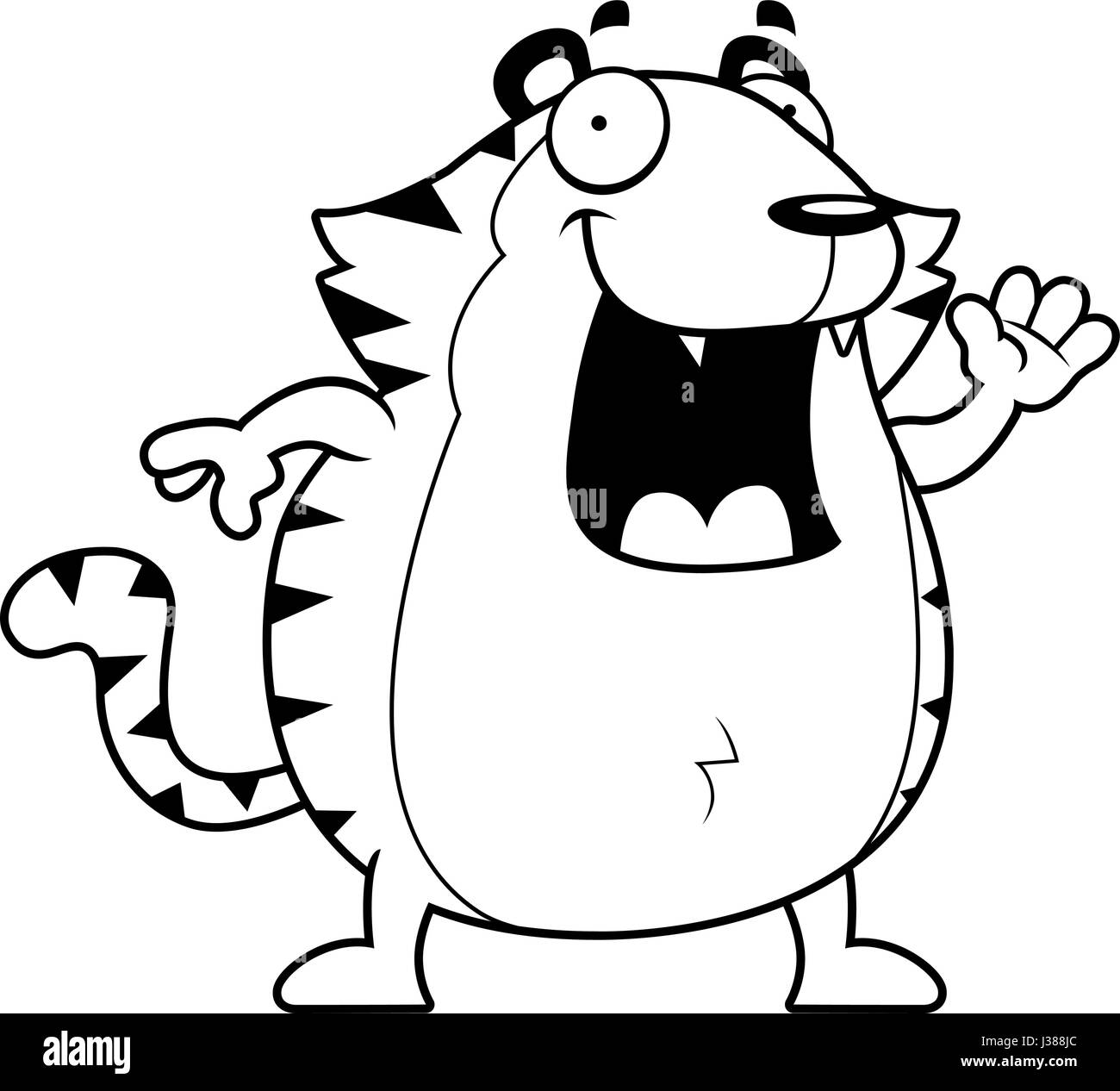 A happy cartoon tiger waving and smiling Stock Vector Image & Art - Alamy