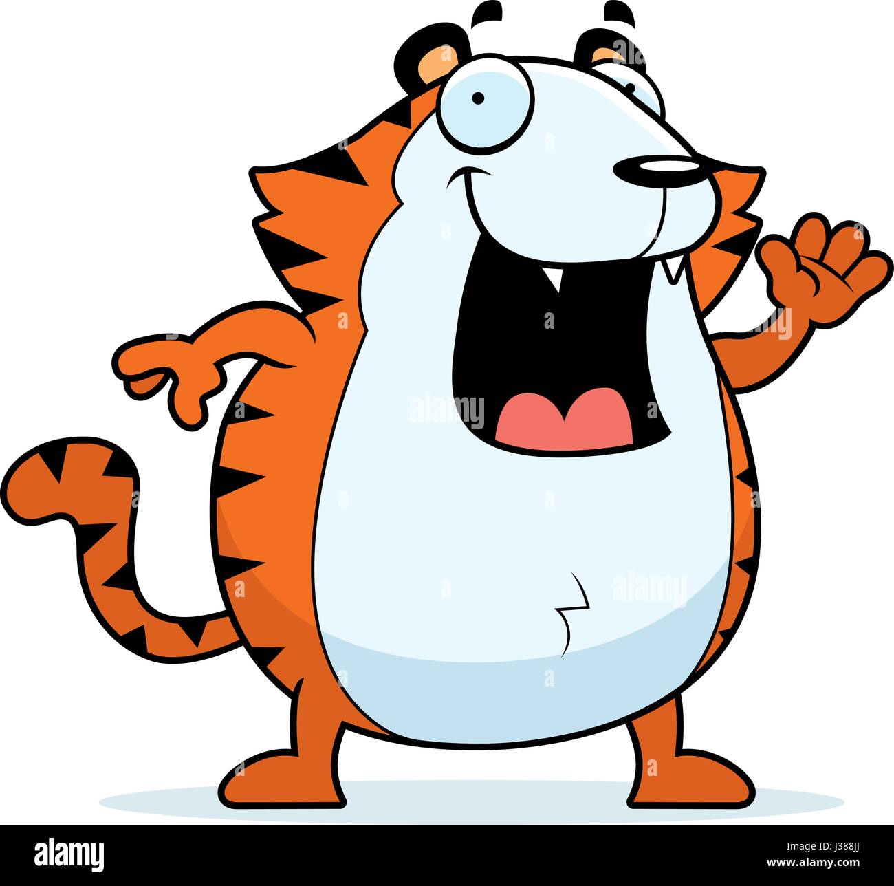 A happy cartoon tiger waving and smiling Stock Vector Image & Art - Alamy