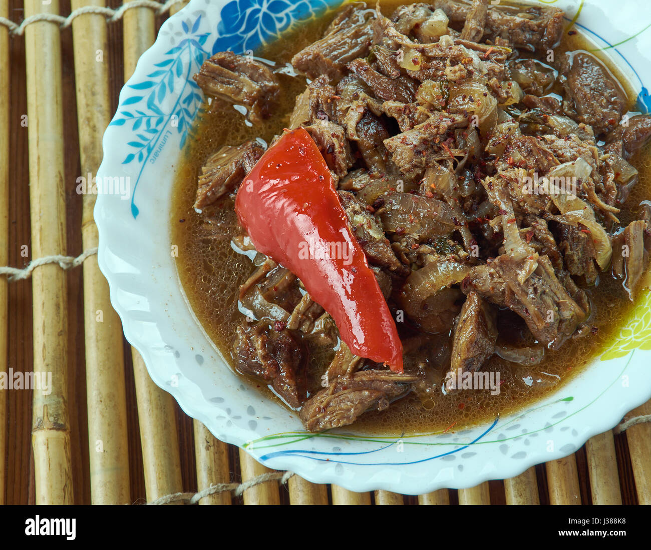 Machaca - traditionally dried meat, spiced beef or pork.Mexican cuisine ...