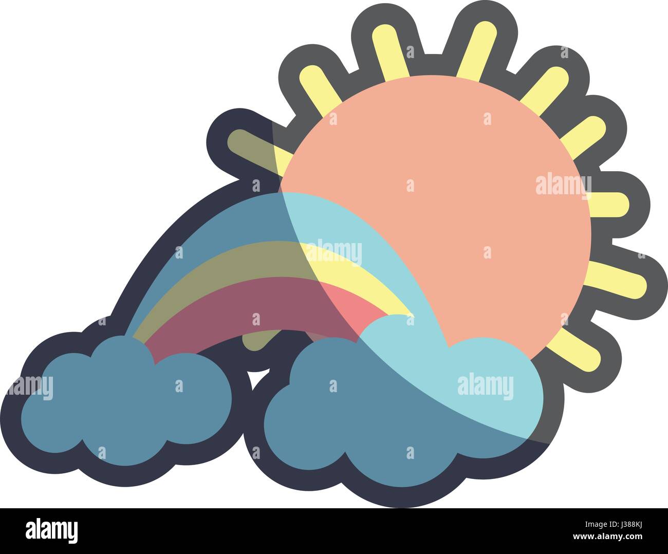 Sunshine with rainbow Cut Out Stock Images & Pictures - Alamy