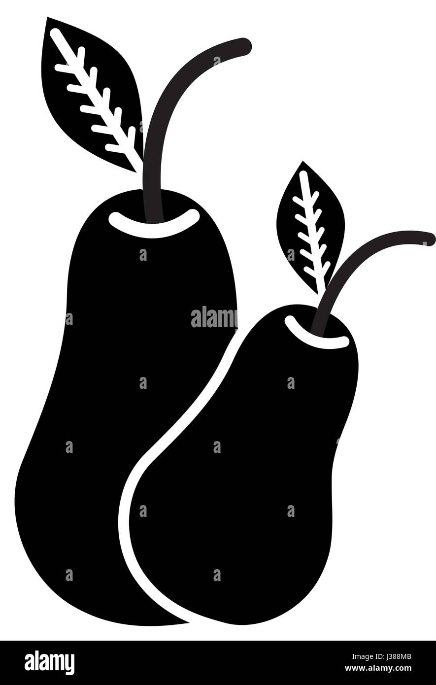 contour delicious pears healthy fruit Stock Vector Image & Art - Alamy