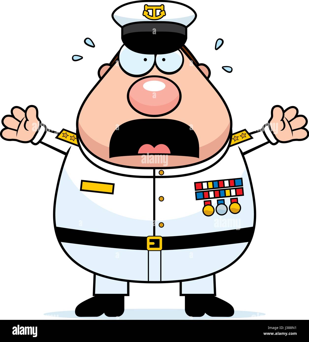 Cartoon illustration navy admiral looking hi-res stock photography and ...