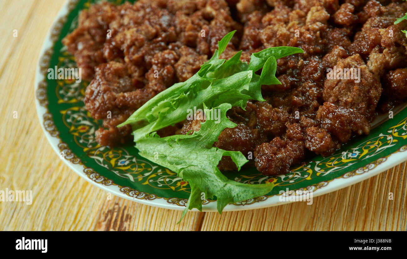 Kachri Qeema - traditional meat dish from the Indian subcontinent Stock ...