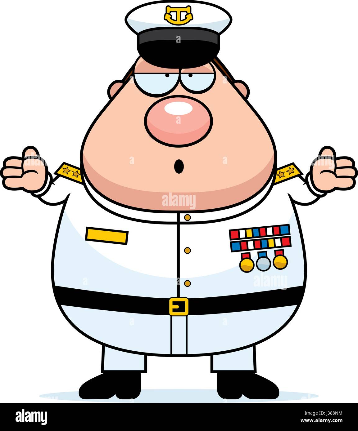 Cartoon illustration navy admiral looking hi-res stock photography and ...