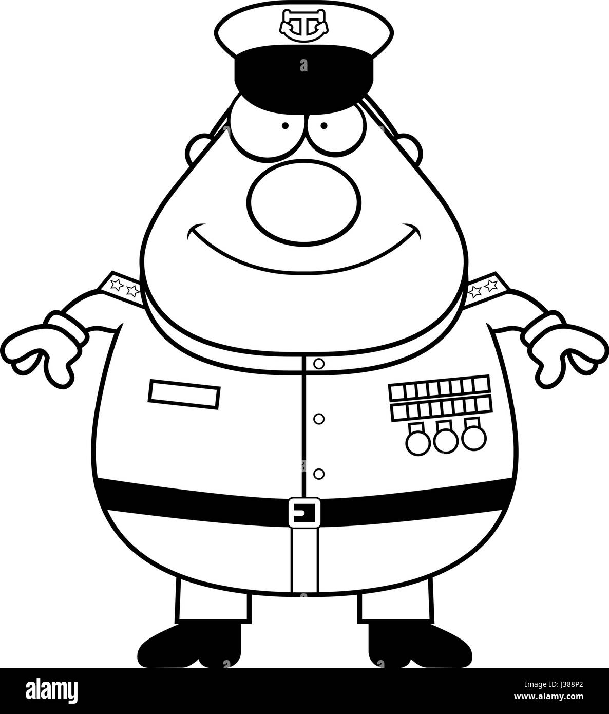 Cartoon illustration navy admiral looking hi-res stock photography and ...